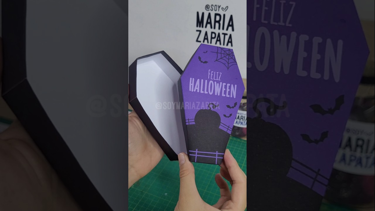 Caja en forma de ataúd para Halloween ⚰️  #manualidades #halloweenideas #hallowen #diy #manualidades