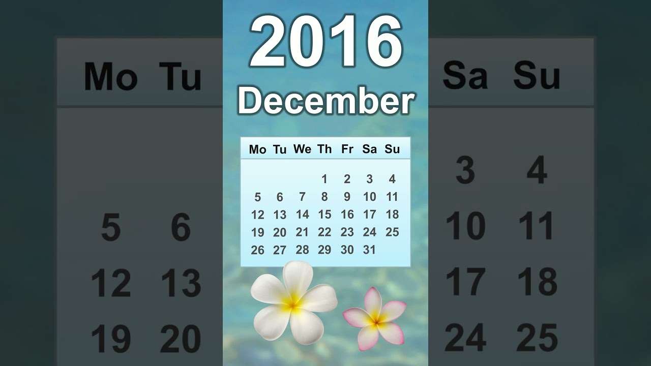 December 2016 Calendar