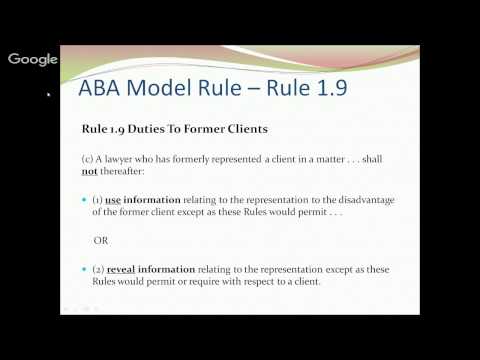 State Bar and Post Employment Rules: A Guide for Federal Attorneys