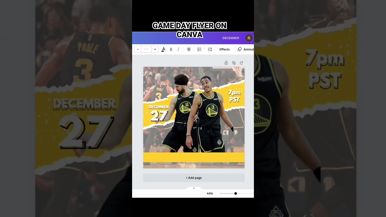 Game day flyer on Canva! #canva #canvadesign #canvatutorial #dubnation #warriors #sportsphotography