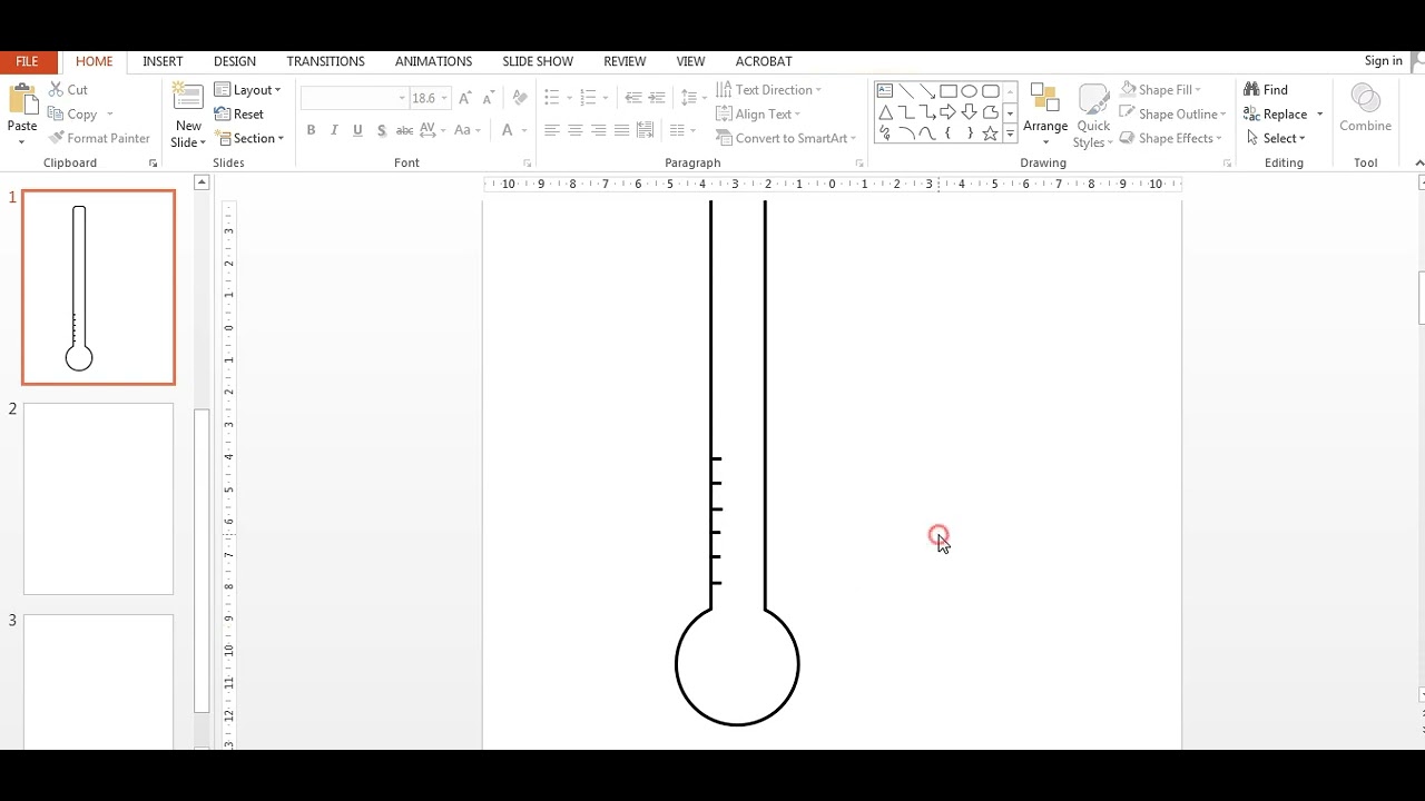 How to create thermometer tracker with powerpoint