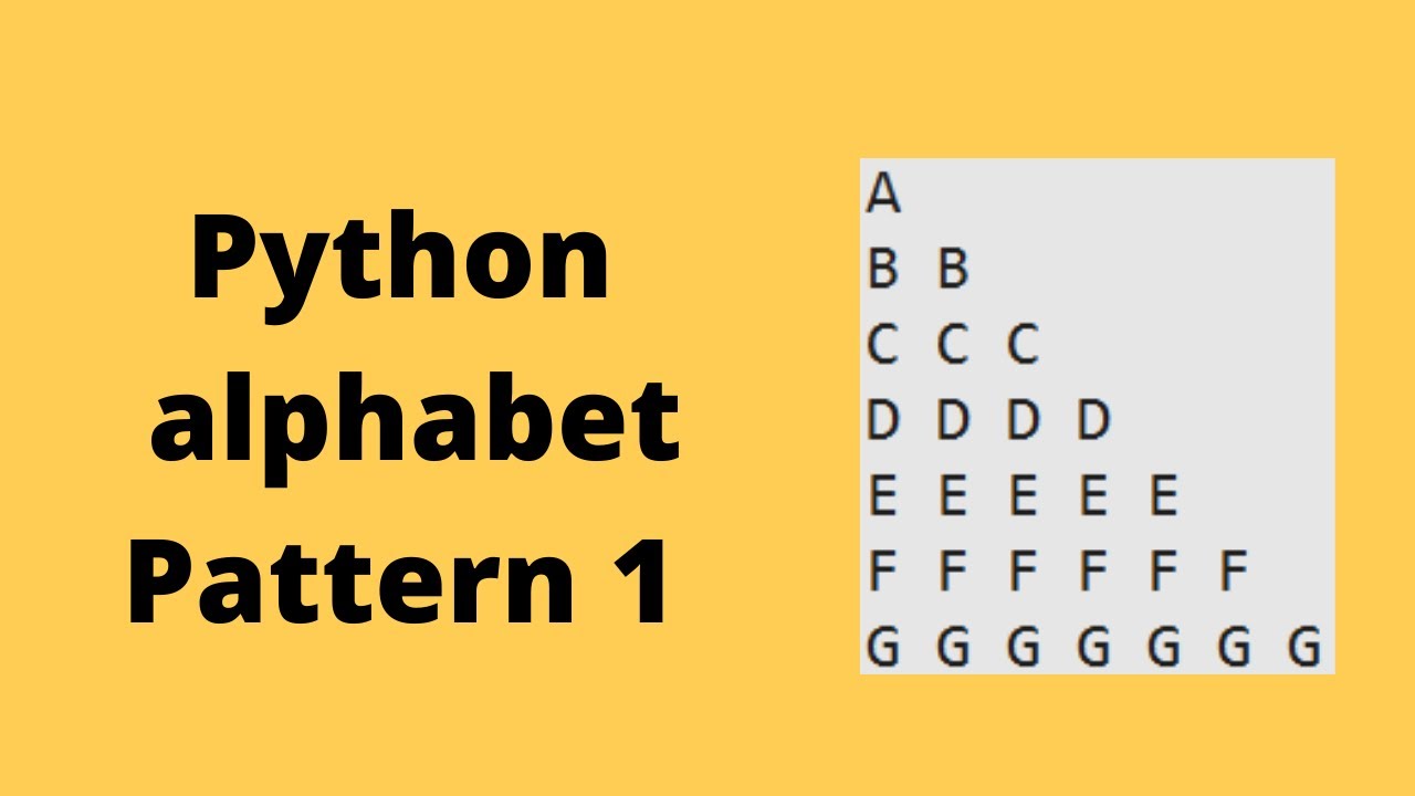 Python Pattern Series Video 6 : Alphabet Pattern 1