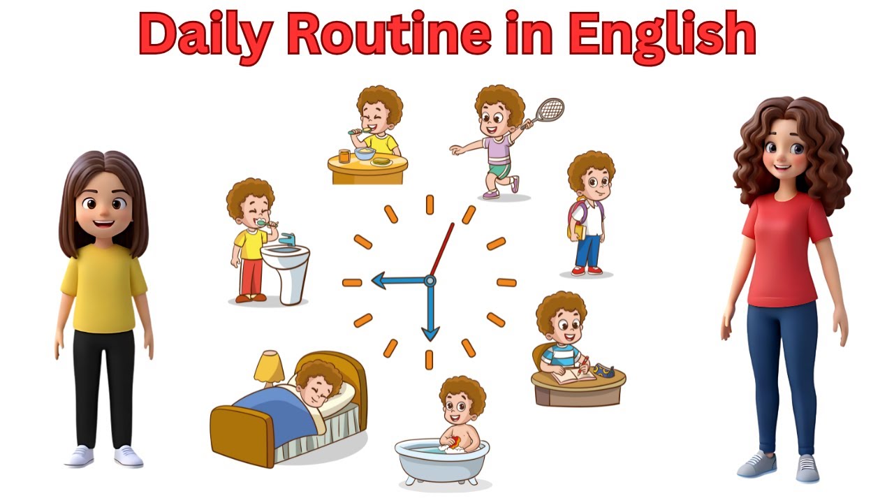 Daily Routine in English with Examples | My Day |  Daily Routine Phrases | English vocabulary