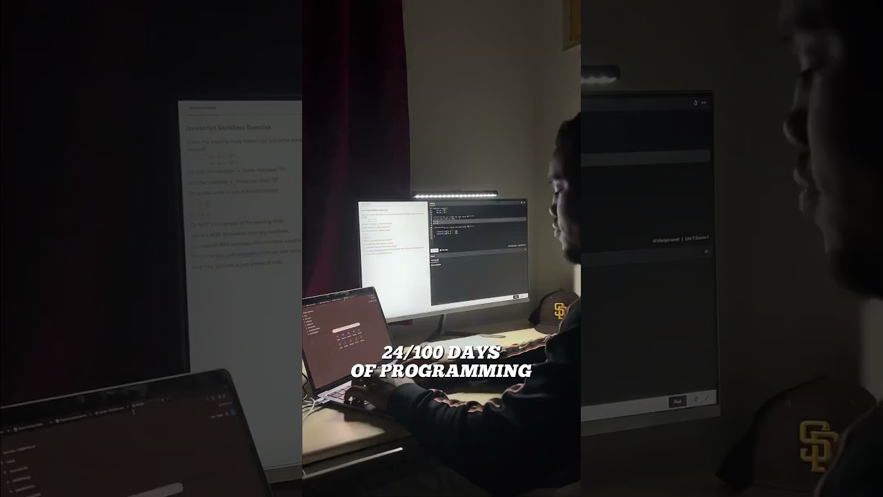 24/100, about to conquer javascript 🤝 #developerlife #motivation #coding #100daysofcode #2024coding