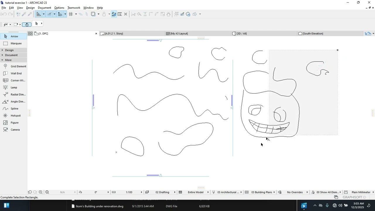 How to use Basic Drafting tools in Archicad Part 4