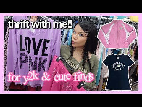 THRIFT WITH ME VLOG!! y2k finds, vs pink, girly pieces, etc;
