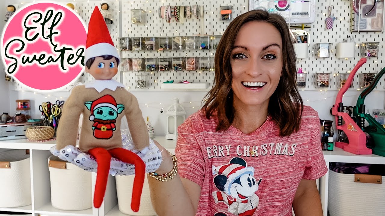 ADORABLE Christmas Sweaters For Your Elf On The Shelf! Embroider Patterns From Creations By Connie!