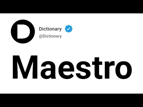 Maestro Meaning In English