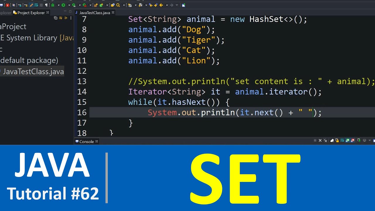 Java Tutorial #62 - Java Set Interface with Examples (Set Data Structure)