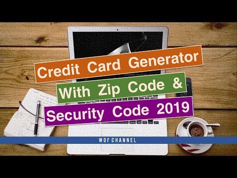 Credit Card Generator with Zip Code and Security Code 2019