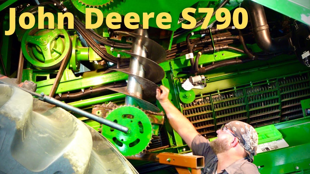 John Deere S790 - How to repair the clean grain and unload system after harvesting down corn.