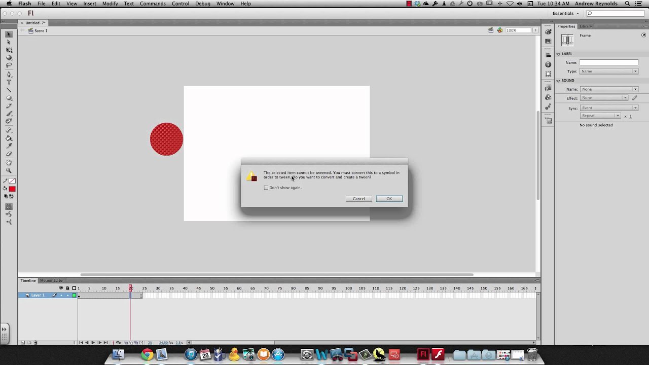 Flash CS6 Simple Motion Tween Tutorial