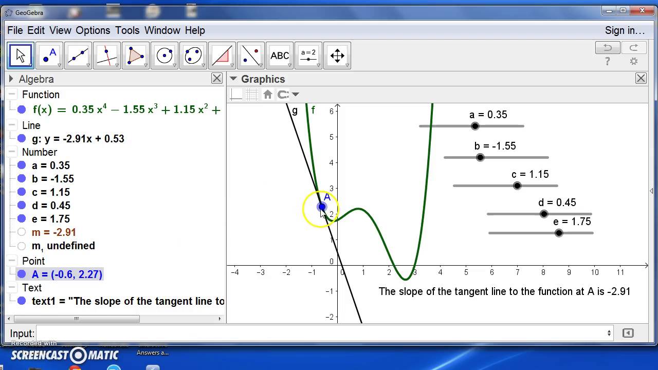 Geogebra Calculus Assignment #2