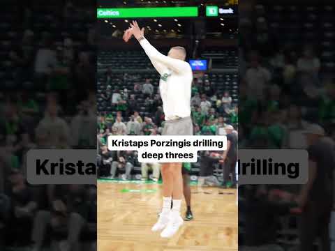 Kristaps Porzingis FROM DOWNTOWN in Warmups