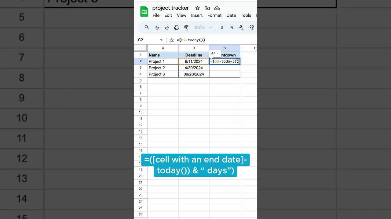 Countdown in Google Sheets? Easy! ⏱️  #googlesheets #spreadsheet #spreadsheethacks #shorts