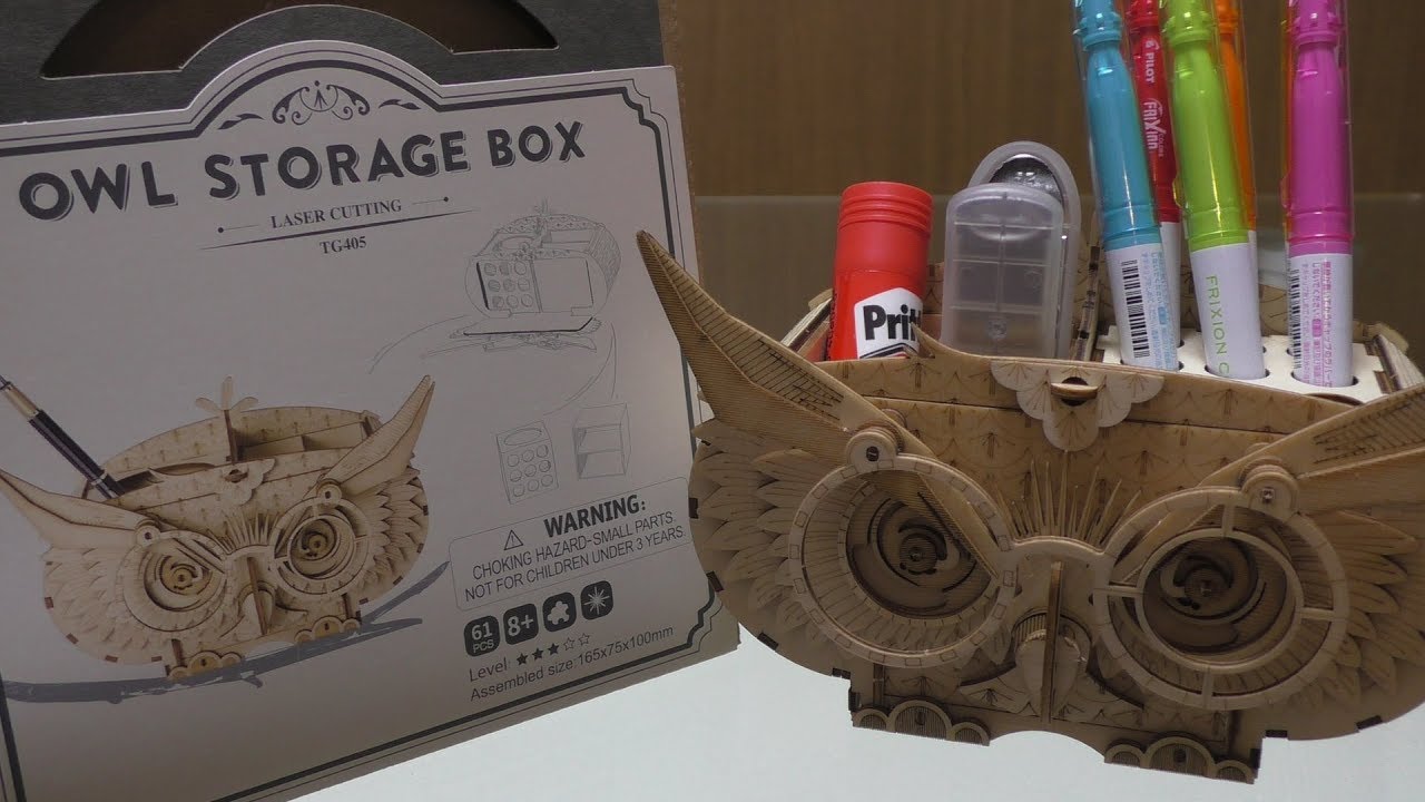 Hands craft: Owl storage box step by step building