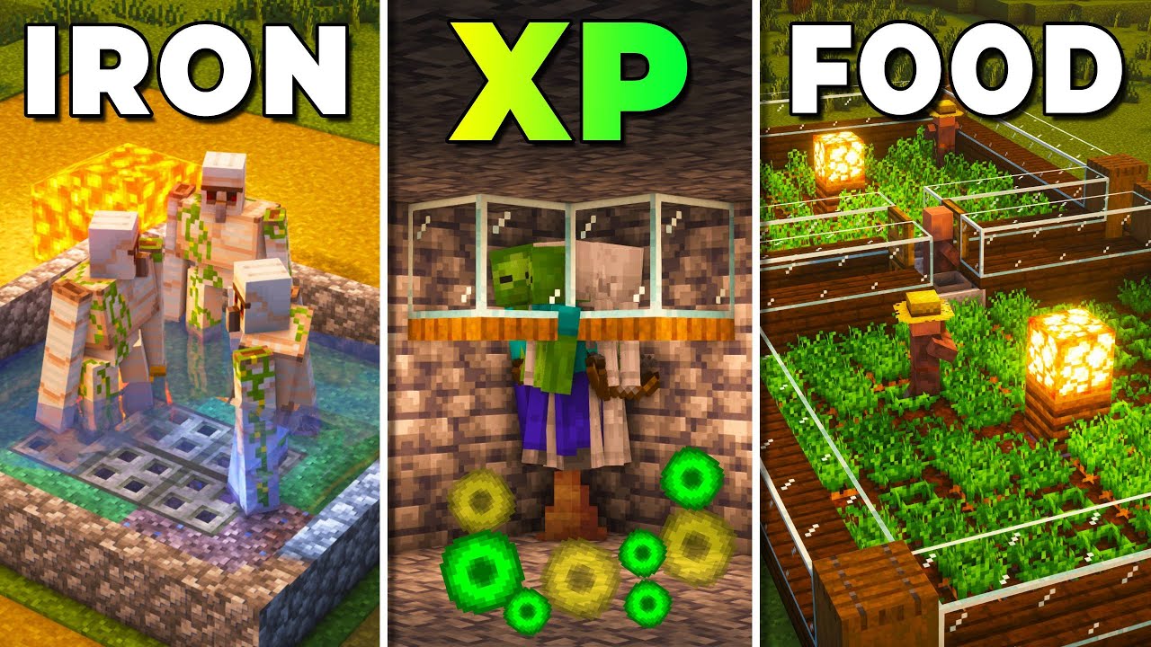 3 MUST HAVE Starter Farms For Minecraft 1.21! - Minecraft Builders