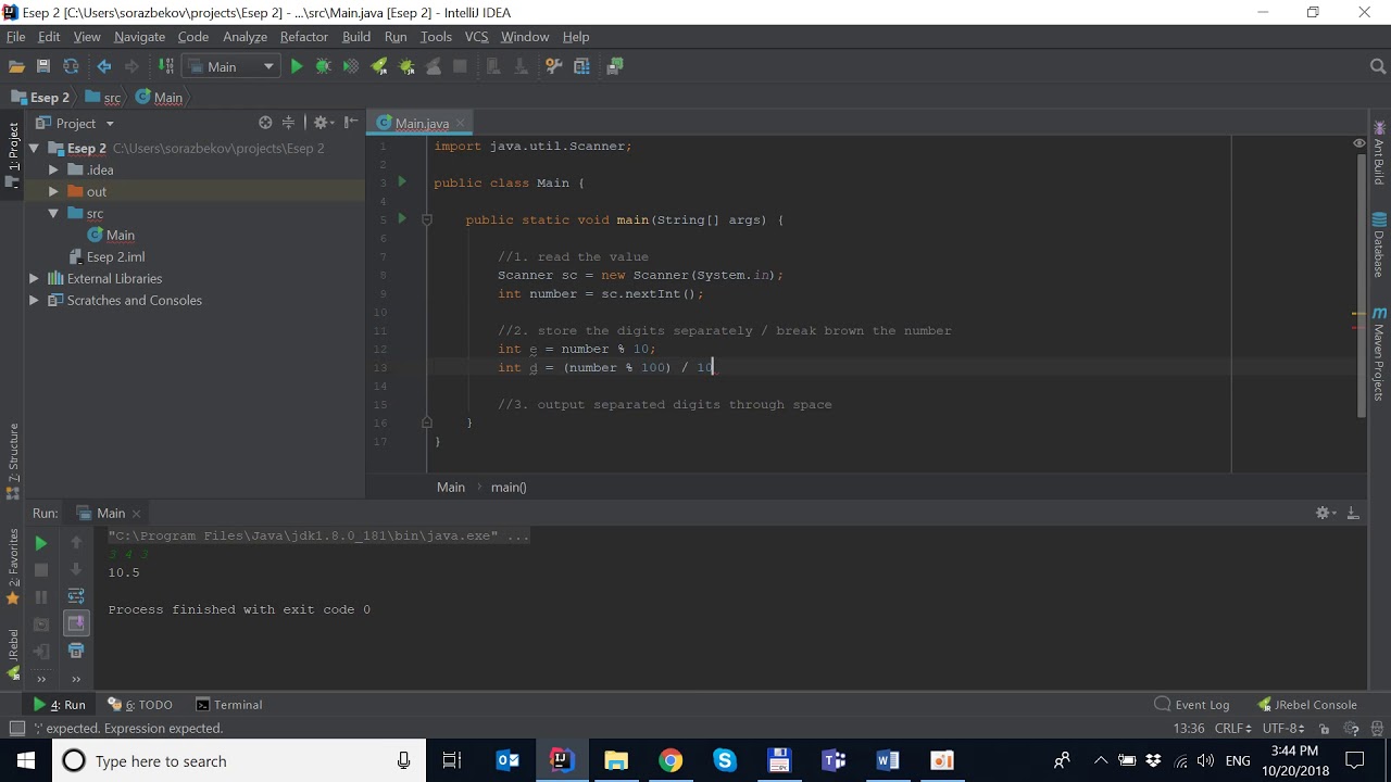 Algorithmization and JAVA Programming Language. Assignment 1, Problem 5