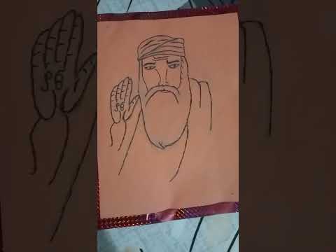 drawing of guru nanak dev ji #satnamwaheguru #satnam