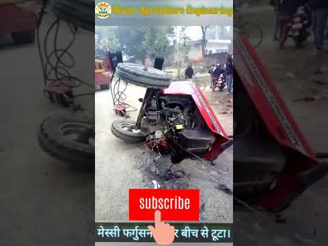 Massey Ferguson 9500| #Shorts | Tractor Accident | ट्रैक्टर क्रेन से खिंचवाना पड़ा भारी बीच से टूटा।