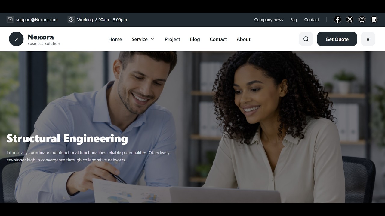 Modern React Business Template (FREE Download) | Component-Based + Tailwind CSS