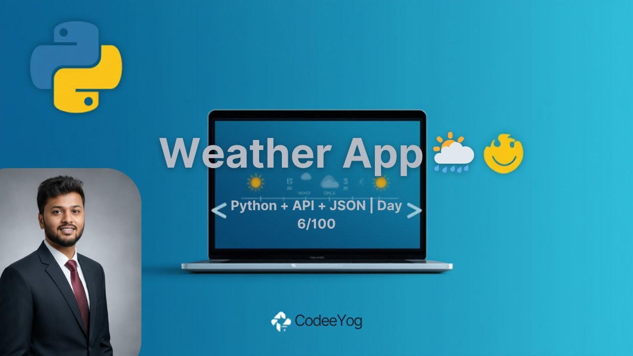 Day 6 Weather App in Python using API and JSON  Real Time Weather Data