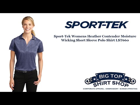 Sport-Tek Womens Heather Contender Moisture Wicking Short Sleeve Polo Shirt LST660