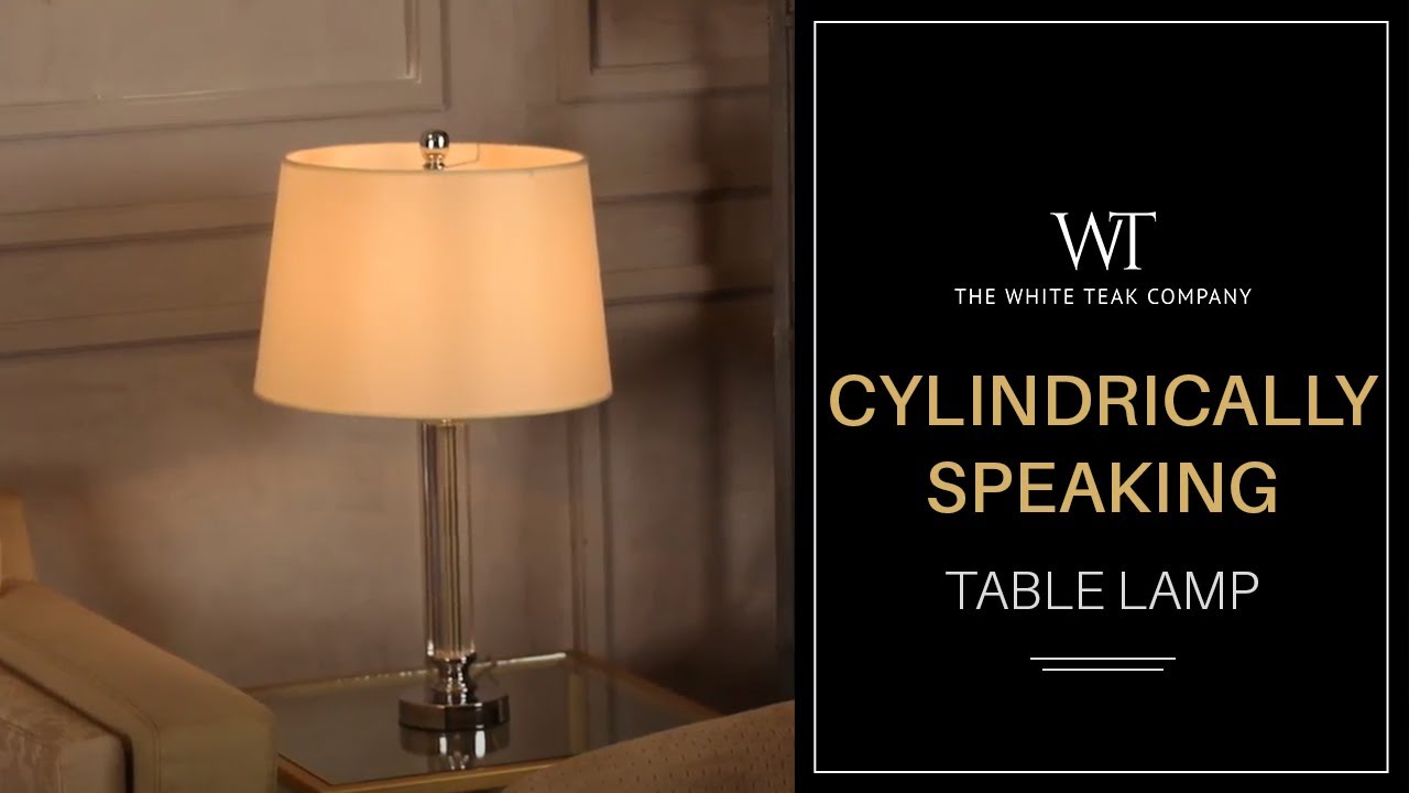 Cylindrically Speaking Table Lamp | White Teak