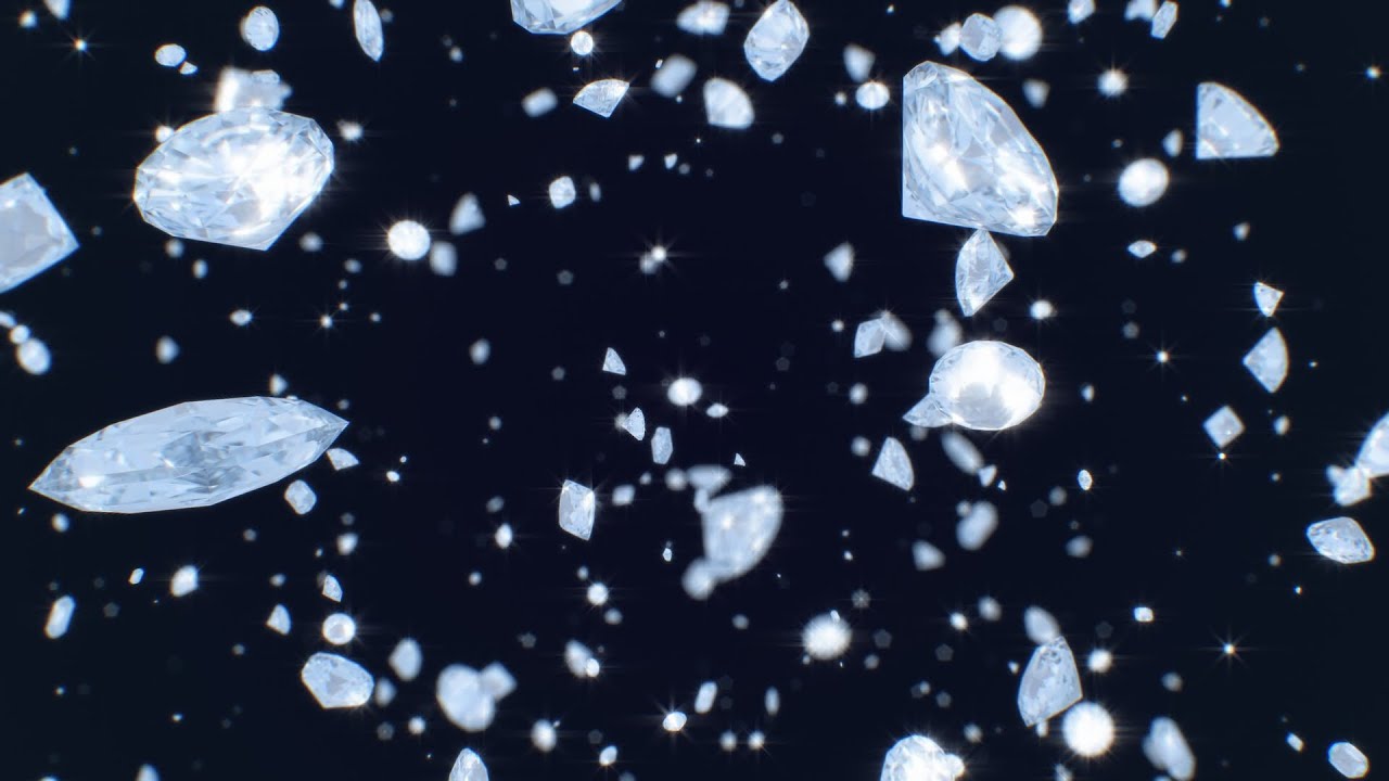 Beautiful Flying Sparkling Shiny Diamond Gems Brilliant Clear Crystal 4K 60fps Wallpaper Background