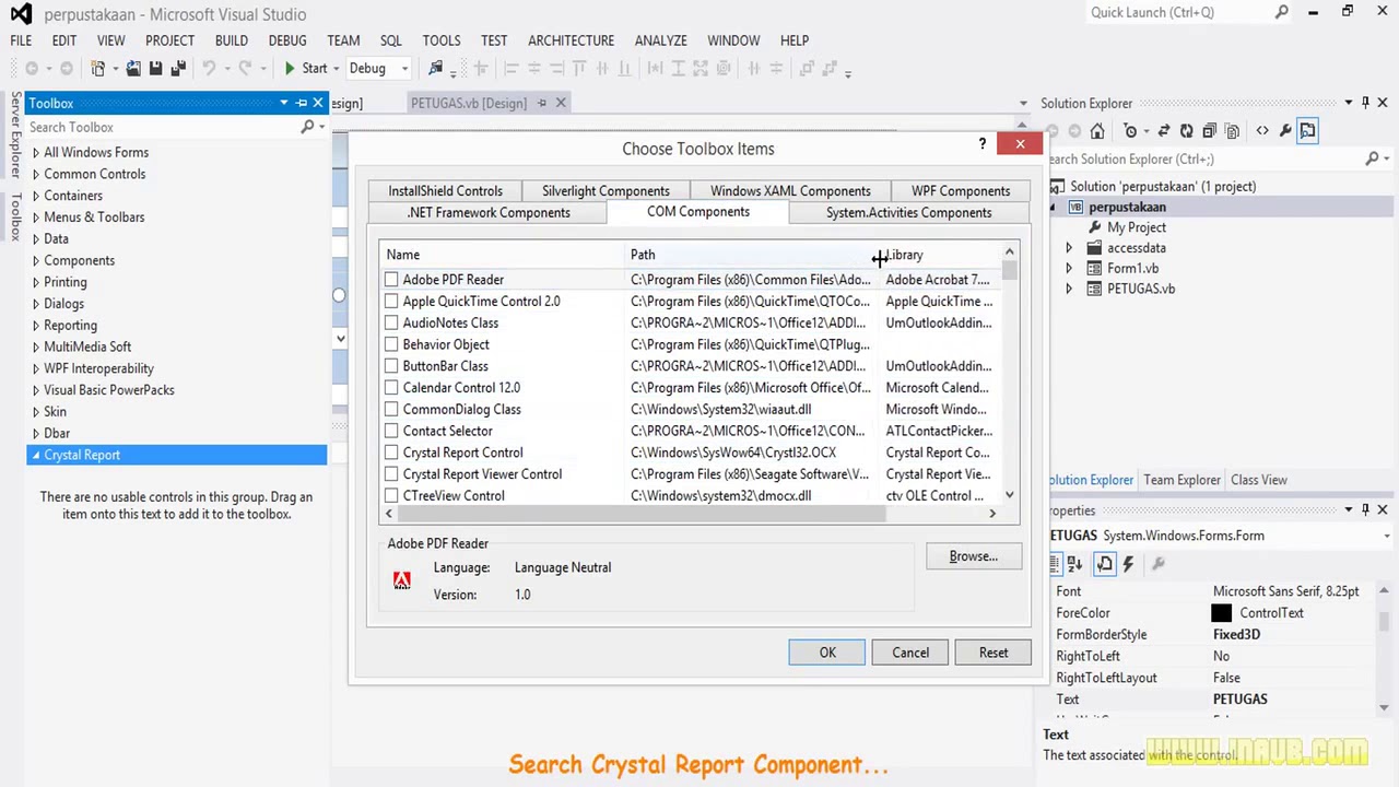 Adding New Component ToolBox Visual Basic