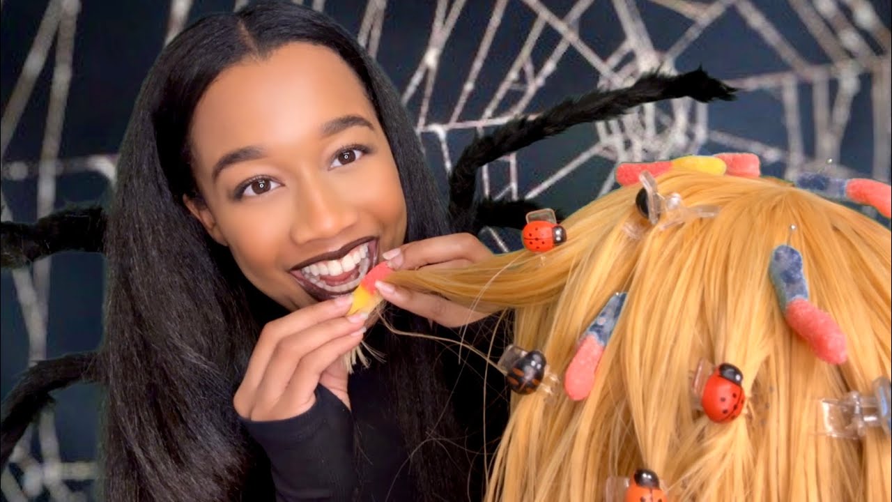ASMR Spider Eats The Bugs Out of Your Hair After Capturing You In Their Web 🕷️🕸️🪲 Halloween ASMR ￼