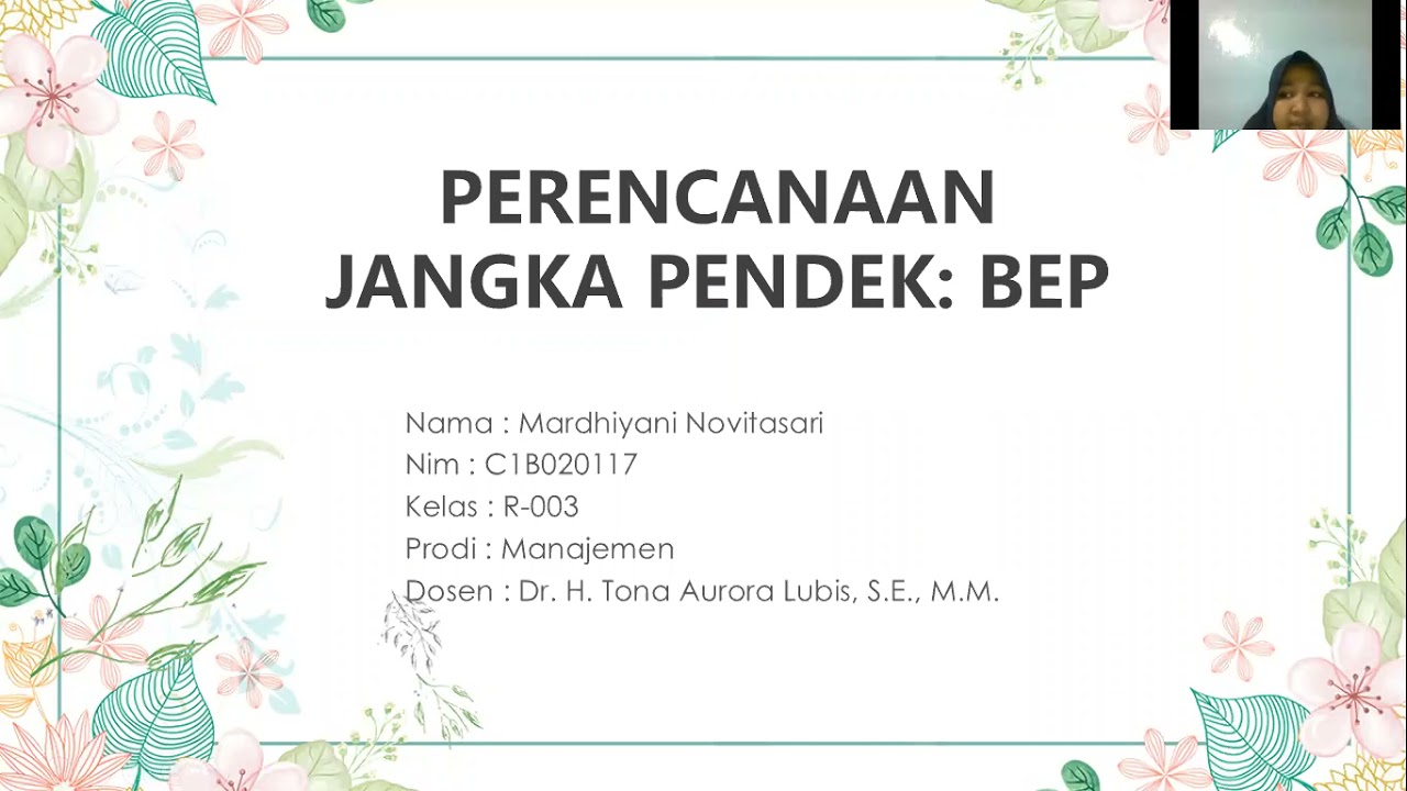 PERENCANAAN JANGKA PENDEK: BEP