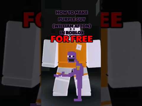 How to make PURPLE GUY (WILLIAM AFTON) in ROBLOX for FREE #roblox #robloxavatar #fnaf #shorts