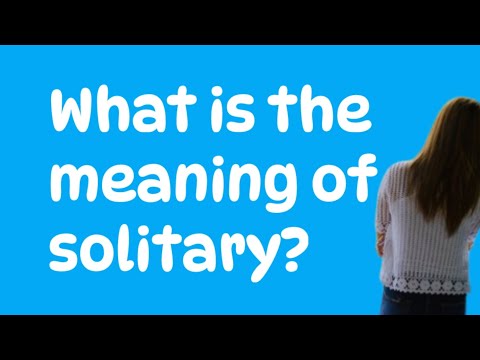 What is the meaning of solitary?