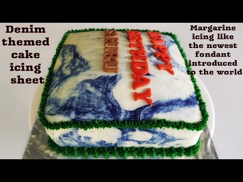 Awesome Denim Cake Icing Method / A brand new magic margarine icing sheet method for covering cakes👑