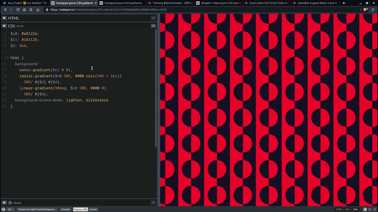 Compact pure CSS patterns