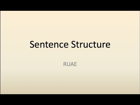 RUAE - Sentence Structure Questions