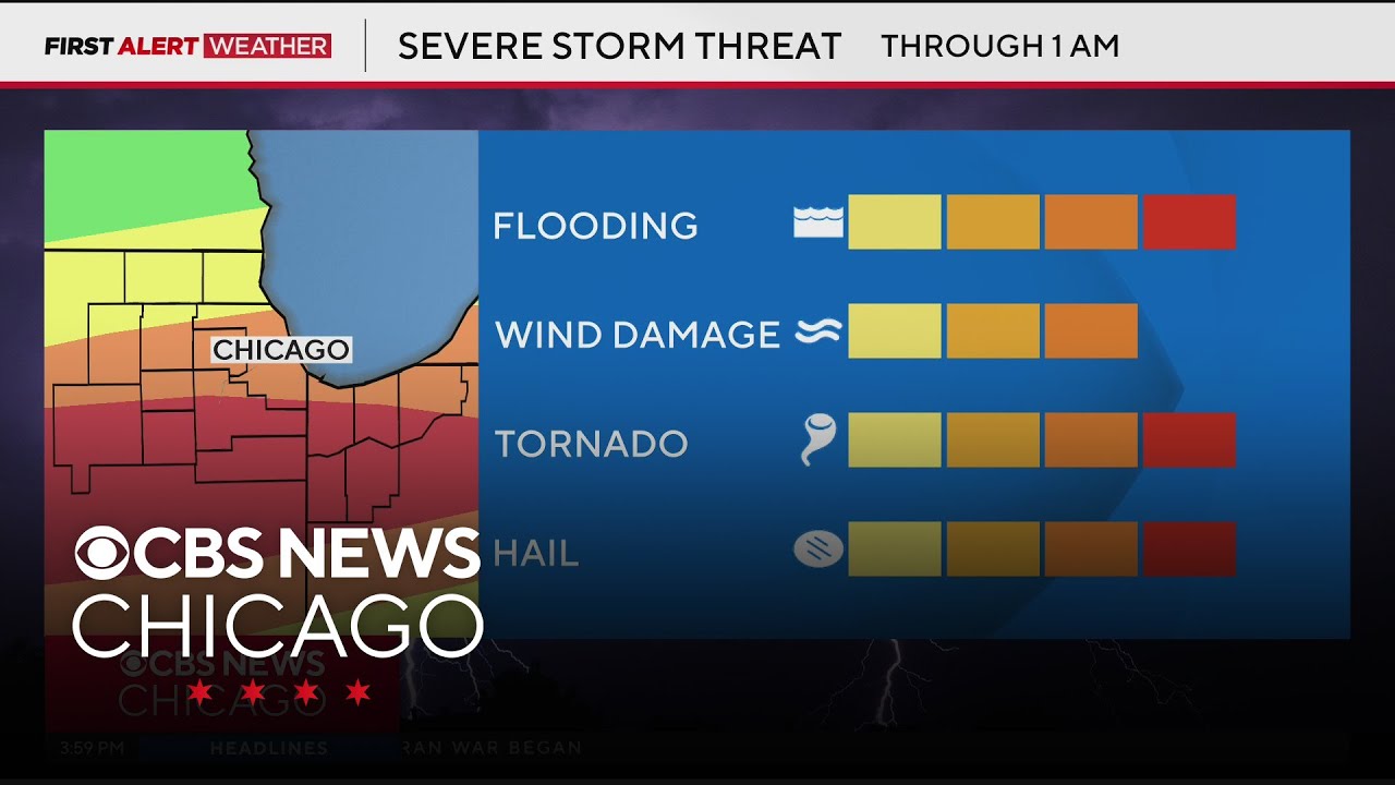 Tornado Watch issued for parts of Chicago area as severe storms barrel in