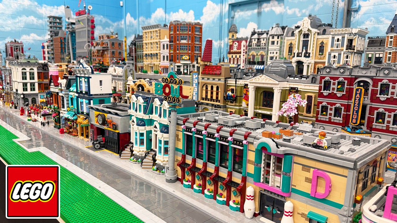 LEGO City Modular Building Layout! Roads, Train Track, Retaining Walls