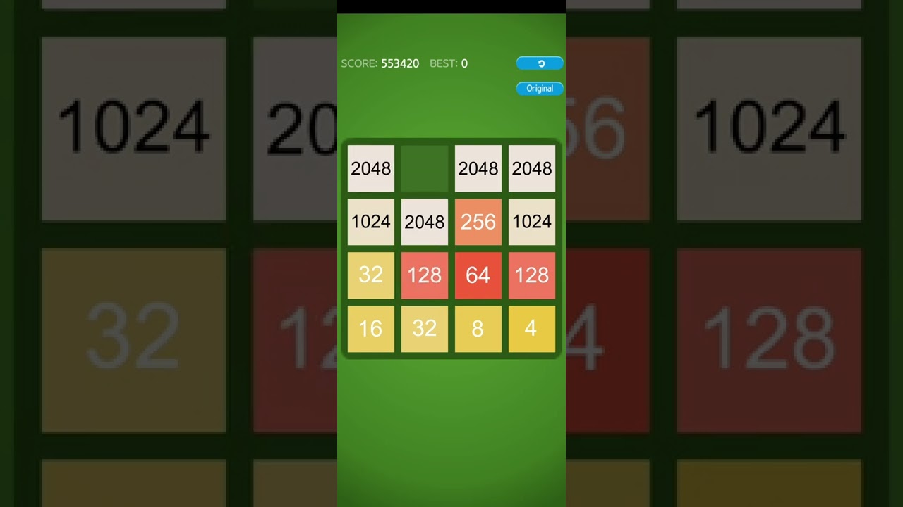 2048 Reverse: 2 Tile Achieve #shorts #games #2048