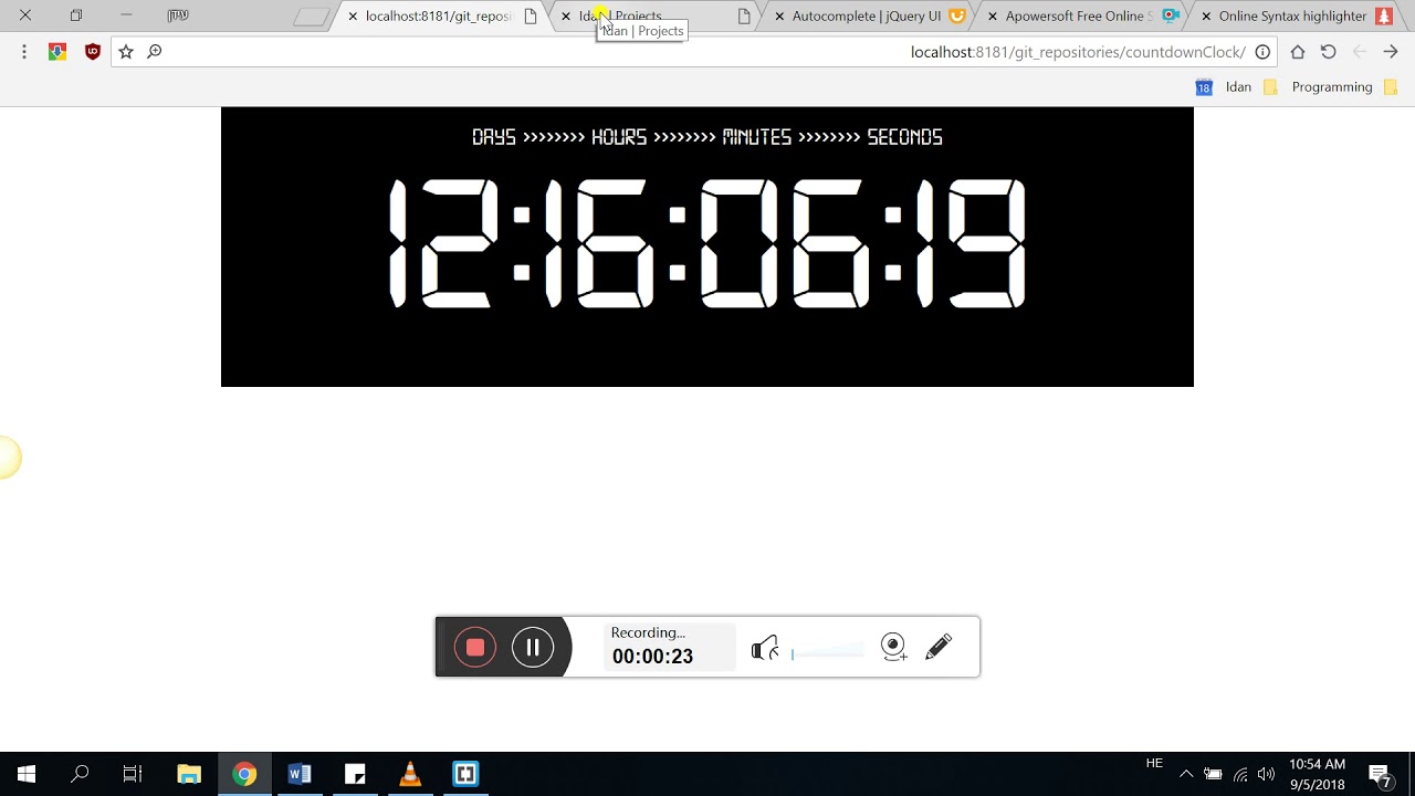 countdown clock - with and without jQuery plugins