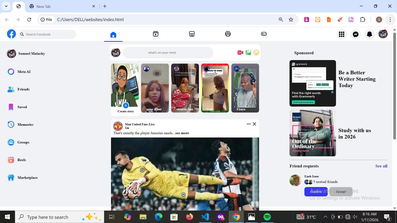 Best Facebook Clone Built with HTML and CSS