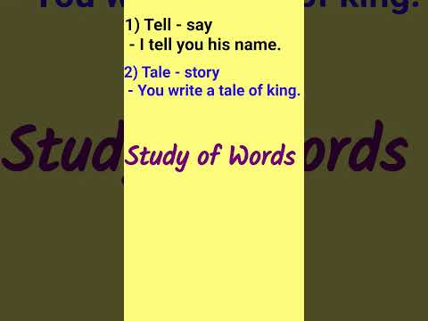 Study of Words - tell / tail / tale _ meaning & examples #leatnenglishwithsalimsir #tale #tail