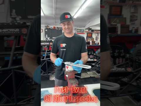 Inspecting the Oil Filter from Our Most Recent Oil Change in the NHRA Top Dragster #oilchange