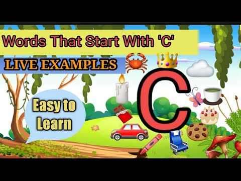 Words that start with C/Live Examples/Letter c for Toddlers/learn c letter/C words/Abc alphabets .
