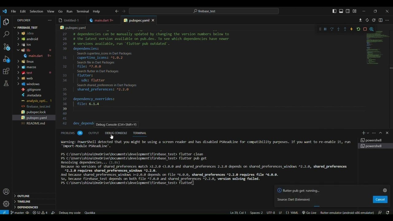 Shared preferences  Error on pub get. version solving failed
