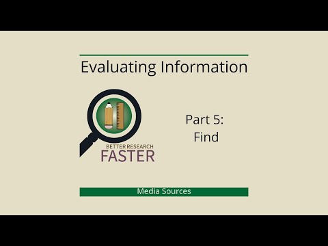 Evaluating Information Media Sources, Part 5: Find Additional Coverage