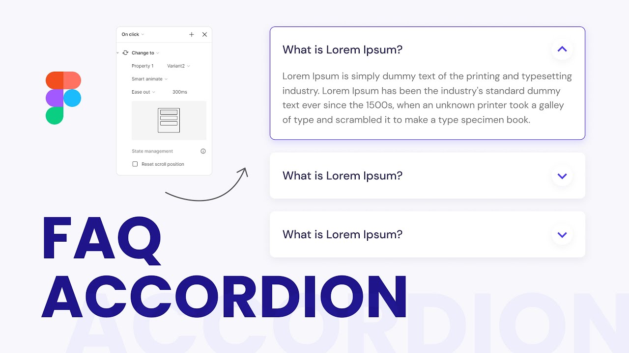 Figma Tutorial: Design Interactive FAQ Accordion Prototypes #figma #webdesign #uidesign