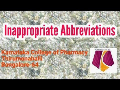 Inappropriate Abbreviations in the Prescriptions