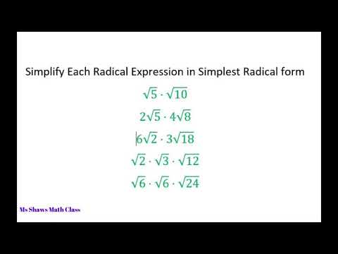Simplify each radical expression in simplest radical form